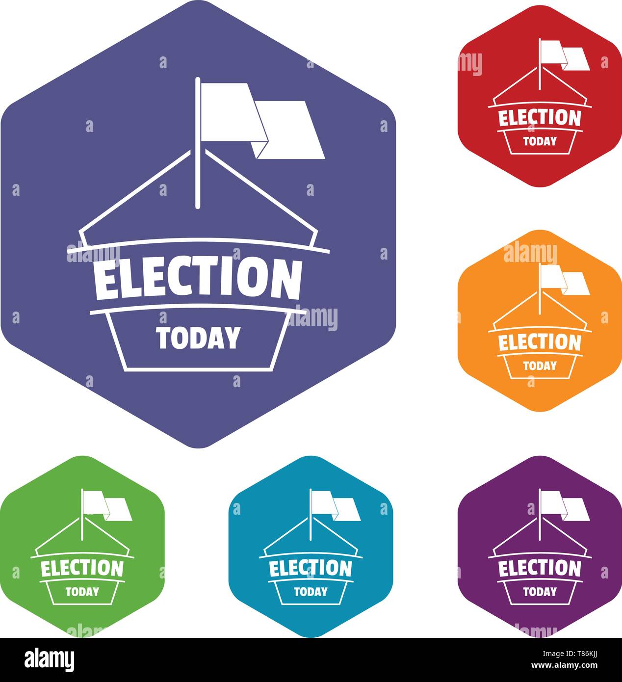 Election today icons vector hexahedron Stock Vector Image & Art - Alamy