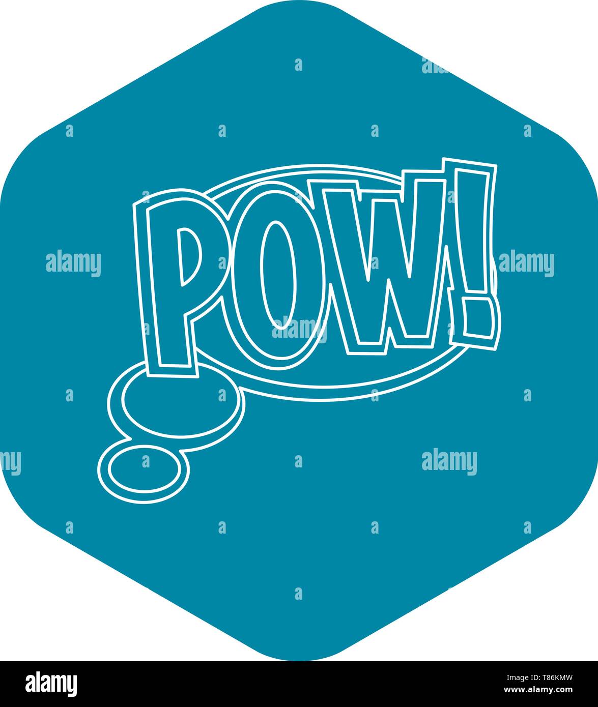 Pow, speech bubble icon, outline style Stock Vector Image & Art - Alamy