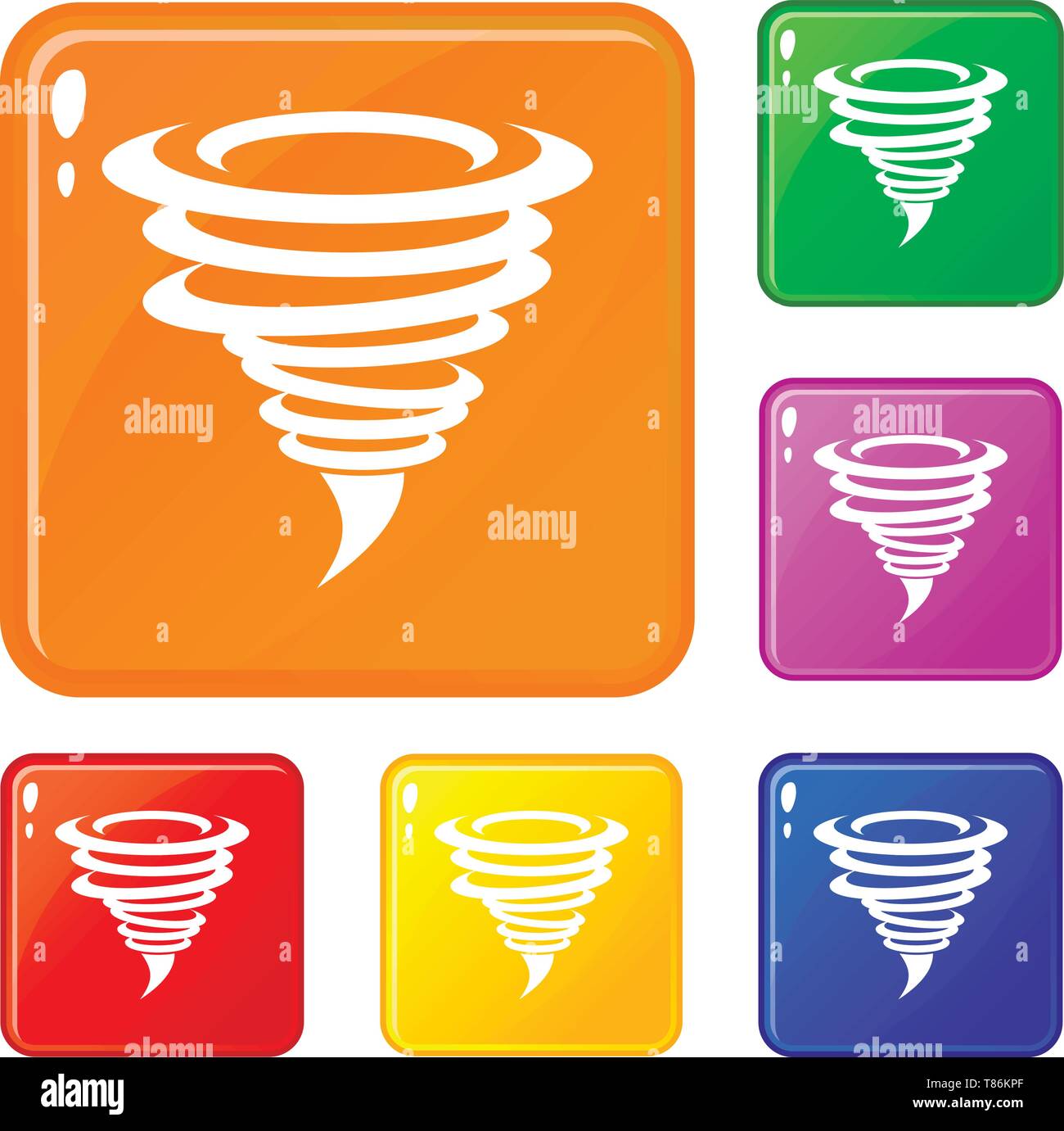 Tornado icons set vector color Stock Vector Image & Art - Alamy