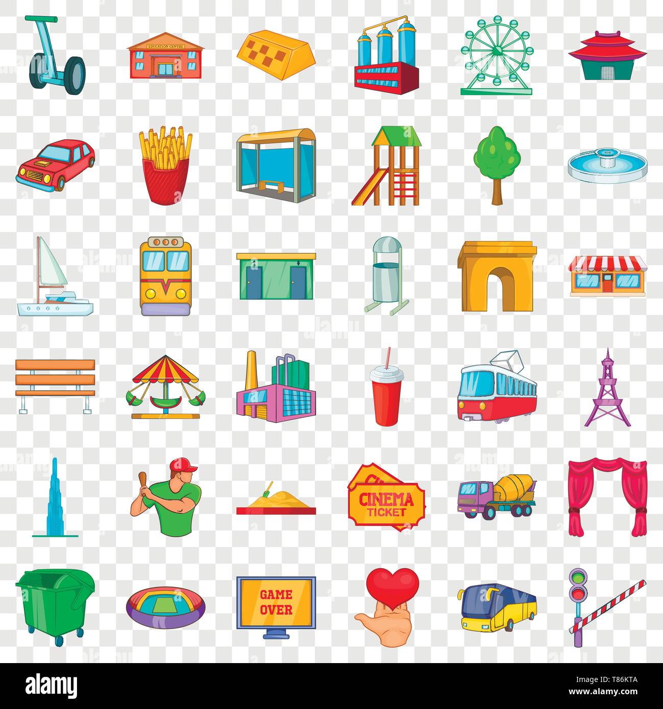 Capital icons set, cartoon style Stock Vector Image & Art - Alamy