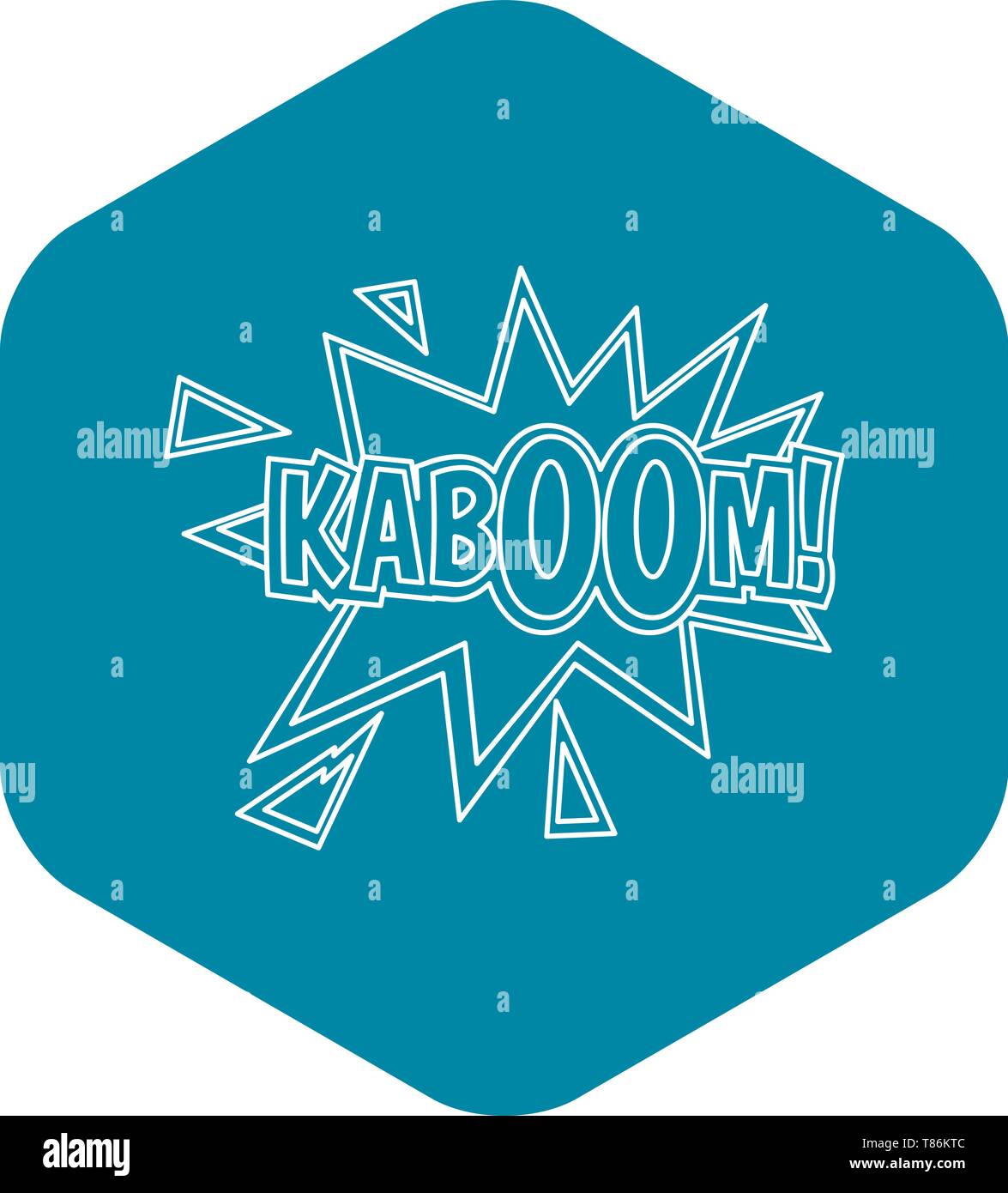 Kaboom, comic book explosion icon, outline style Stock Vector Image ...