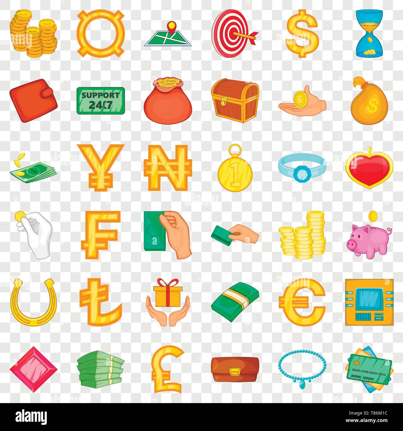 Cash icons set, cartoon style Stock Vector Image & Art - Alamy