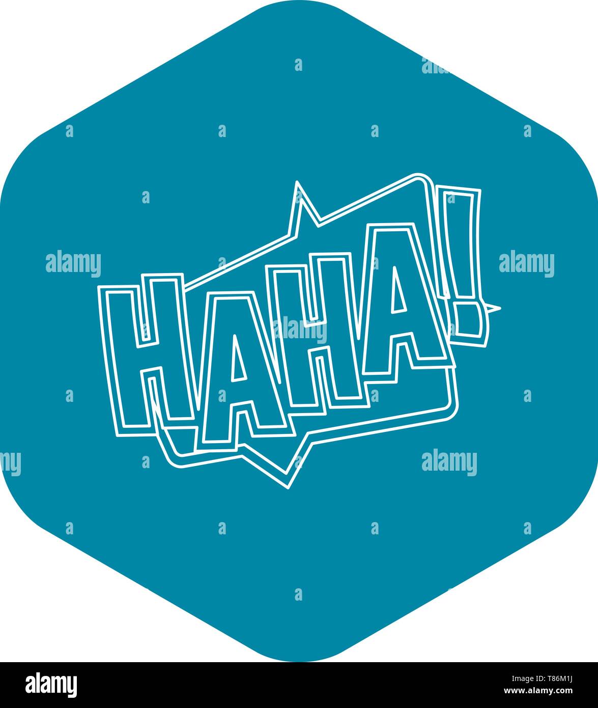 HAHA, comic text speech bubble icon, outline style Stock Vector Image ...