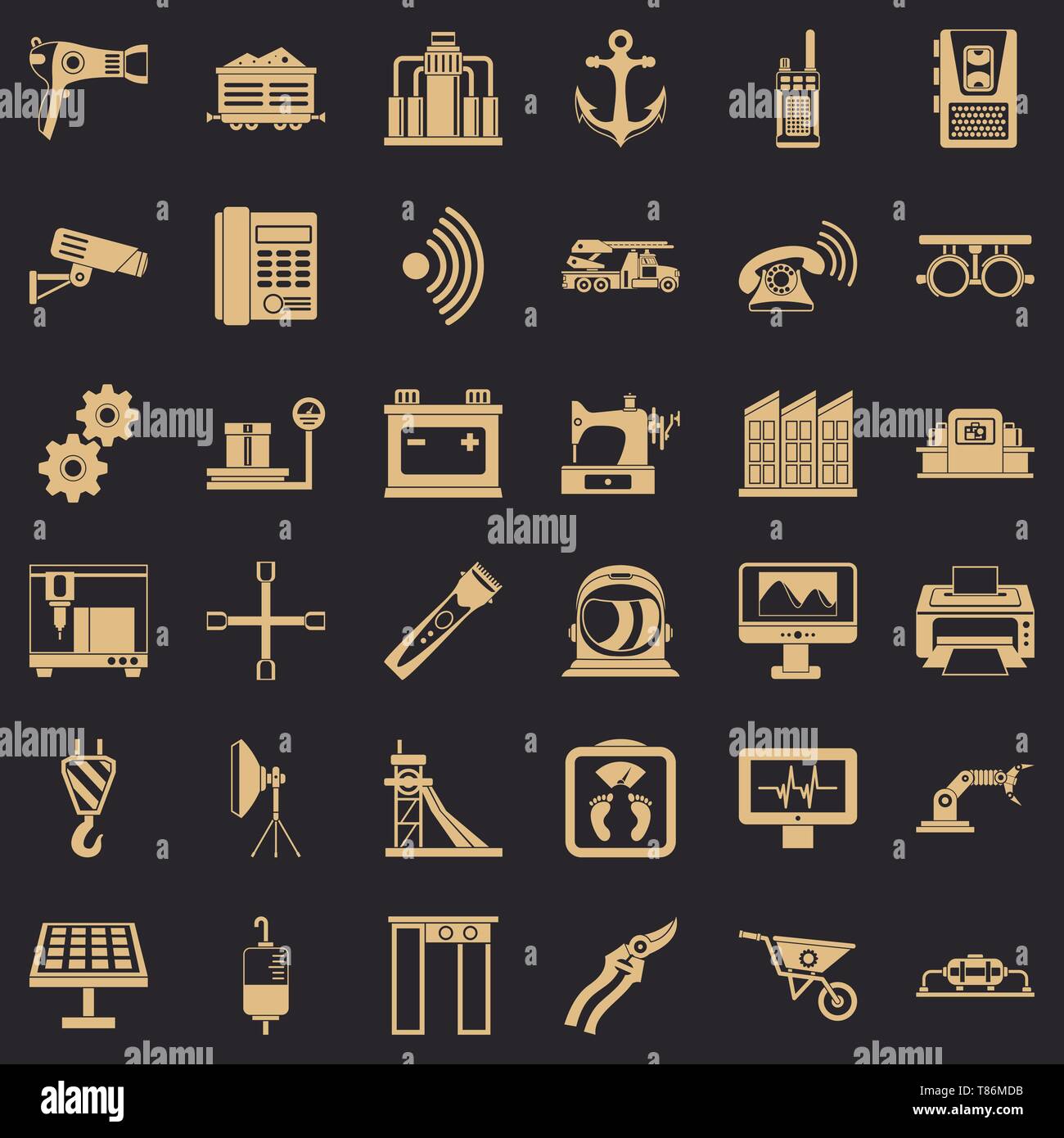 Equipment icons set, simple style Stock Vector Image & Art - Alamy