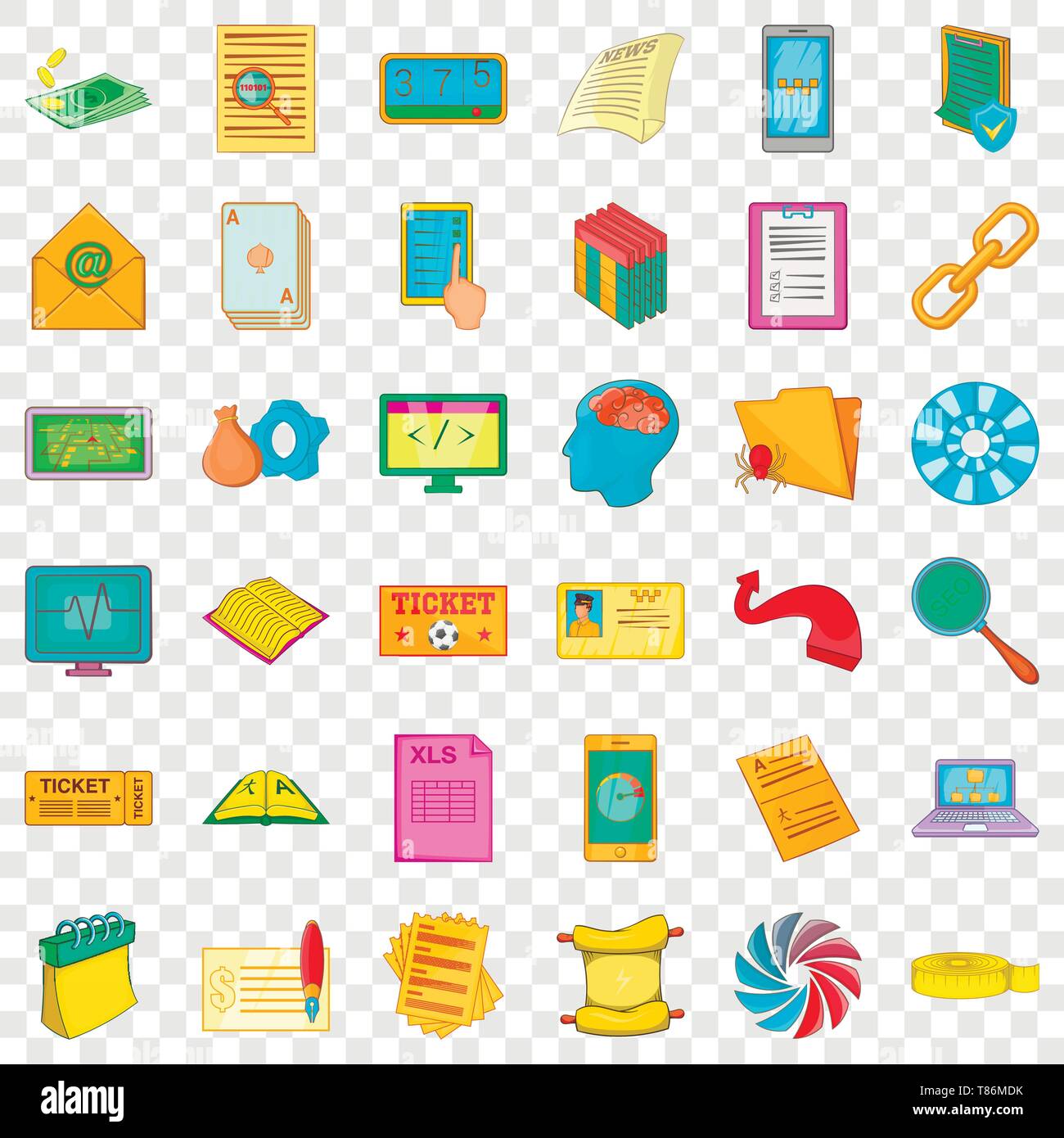Chart icons set, cartoon style Stock Vector Image & Art - Alamy