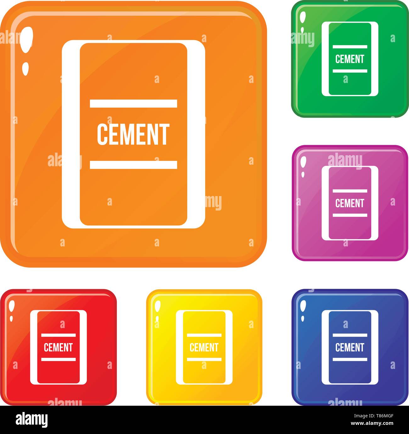 One bag of cement icons set vector color Stock Vector Image & Art - Alamy