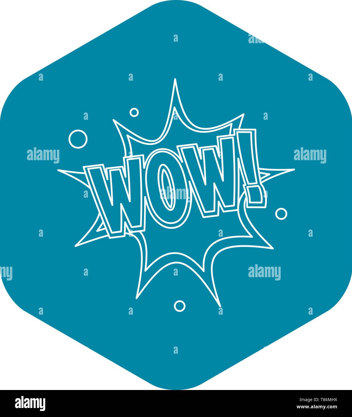Wow, text sound effect icon, outline style Stock Vector Image & Art - Alamy