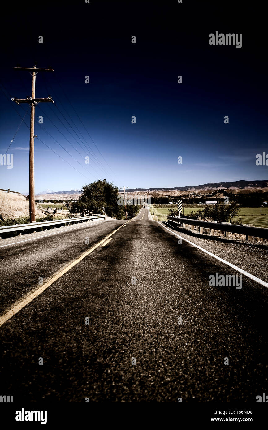 Two Lane Road Stock Photo - Alamy