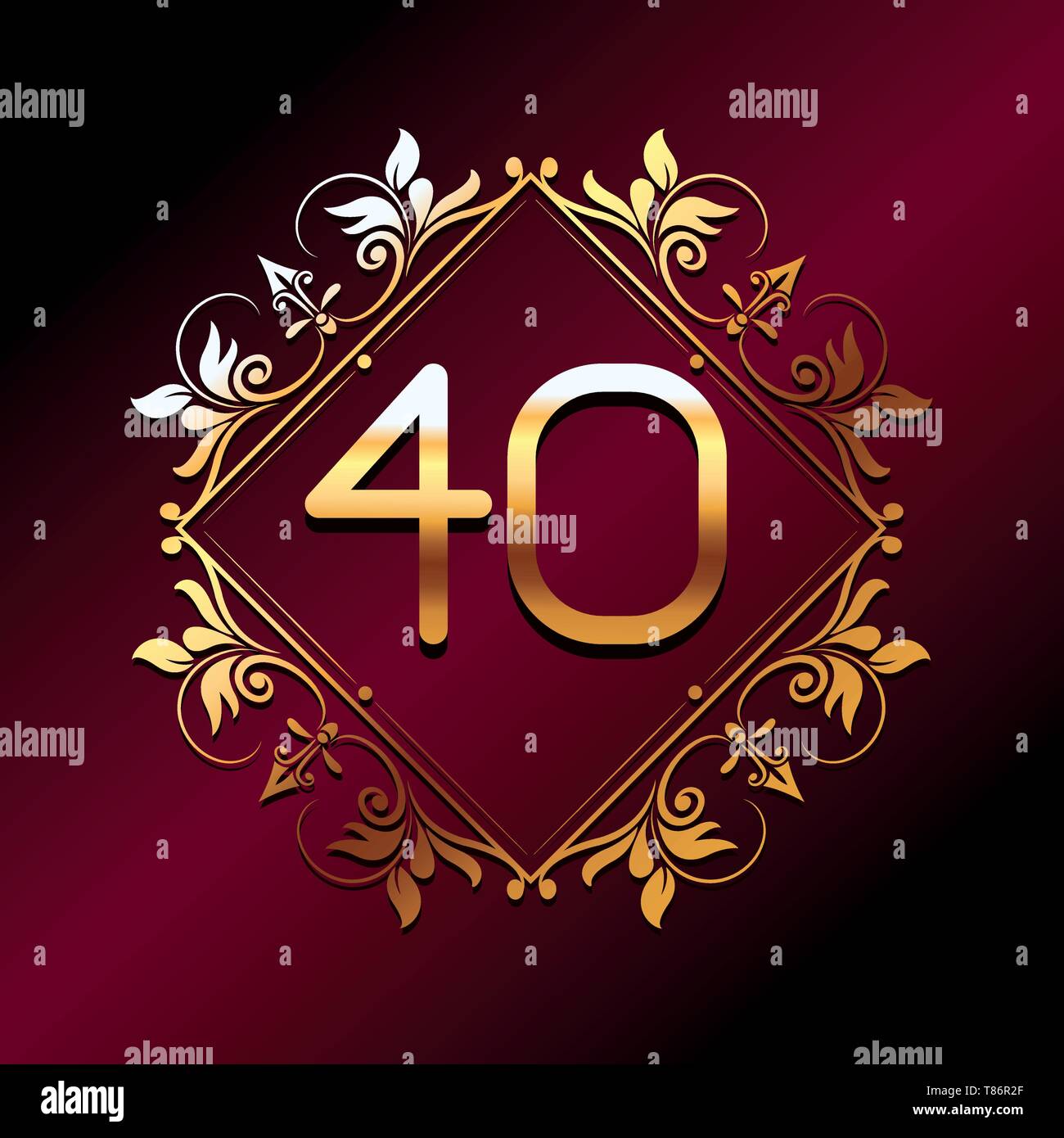 forty number font font luxury Stock Vector Image & Art - Alamy