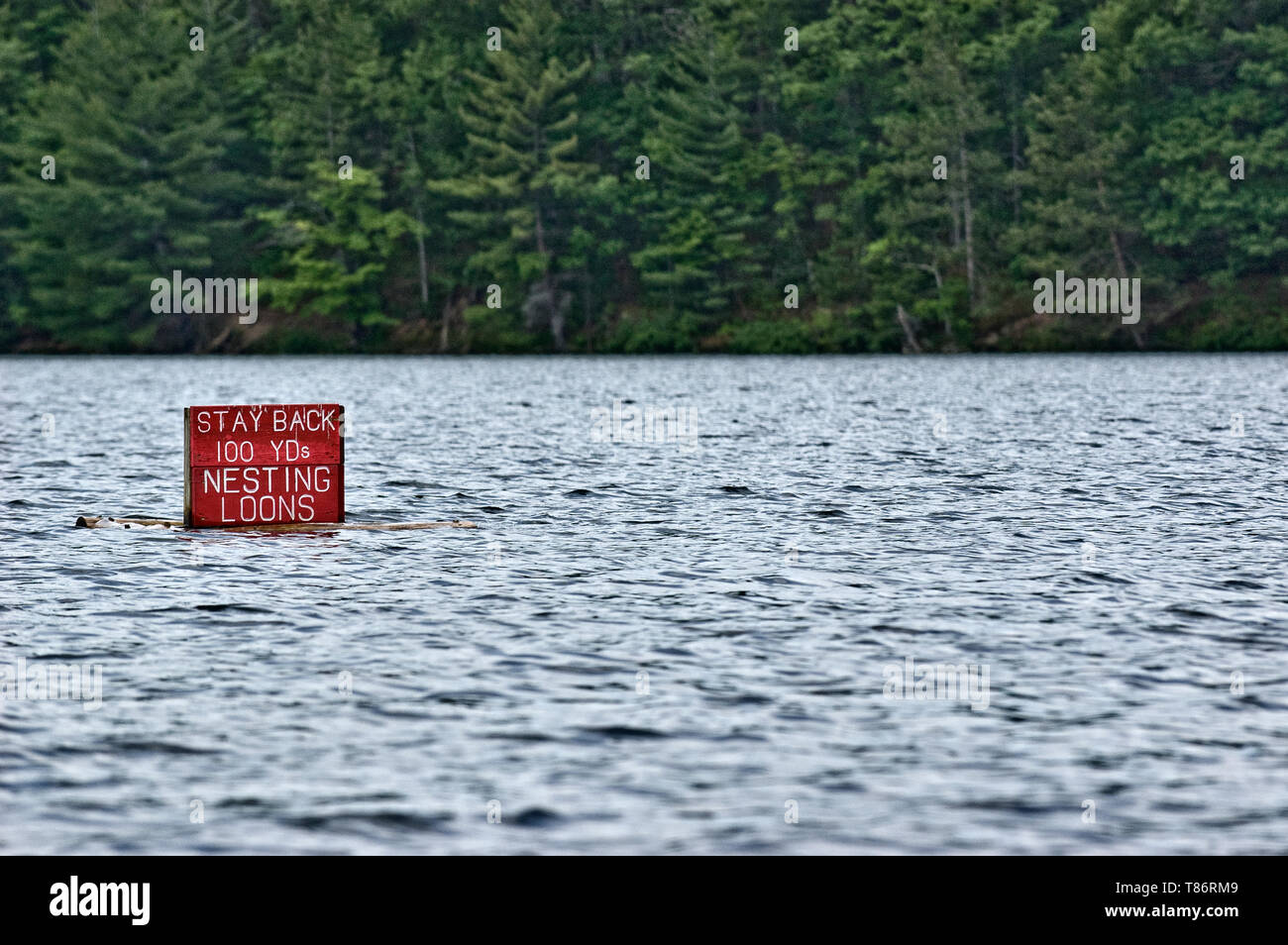 Warning Sign in a Lake Stock Photo - Alamy