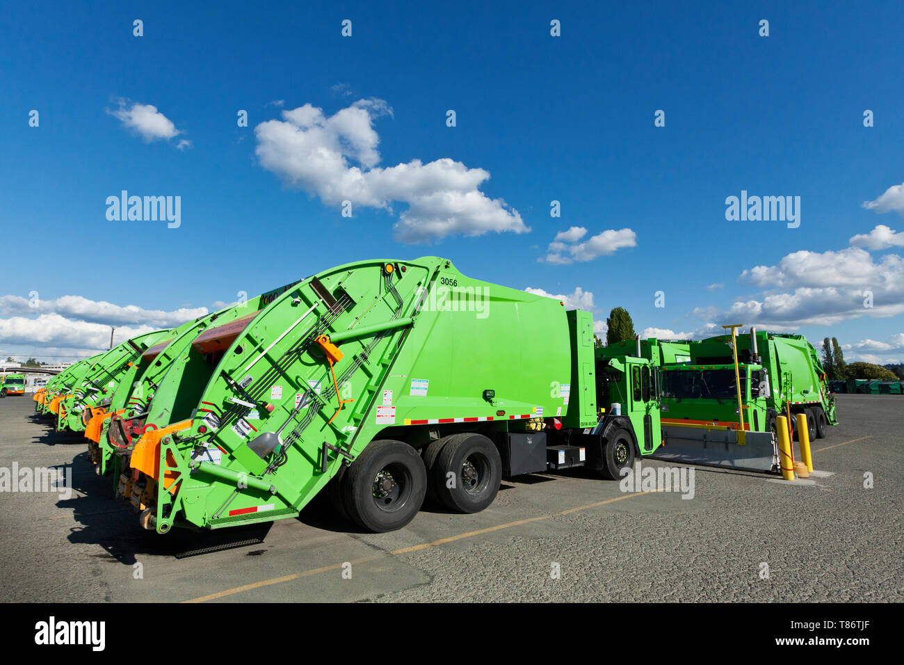 Garbage Trucks Parked Stock Photo - Alamy