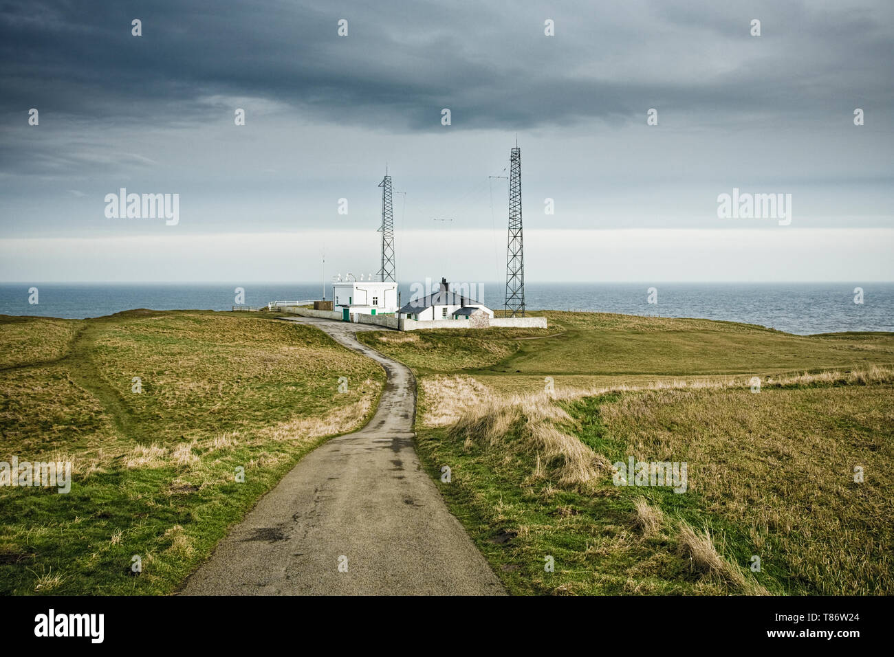 Outpost on Sea Cliff Stock Photo - Alamy