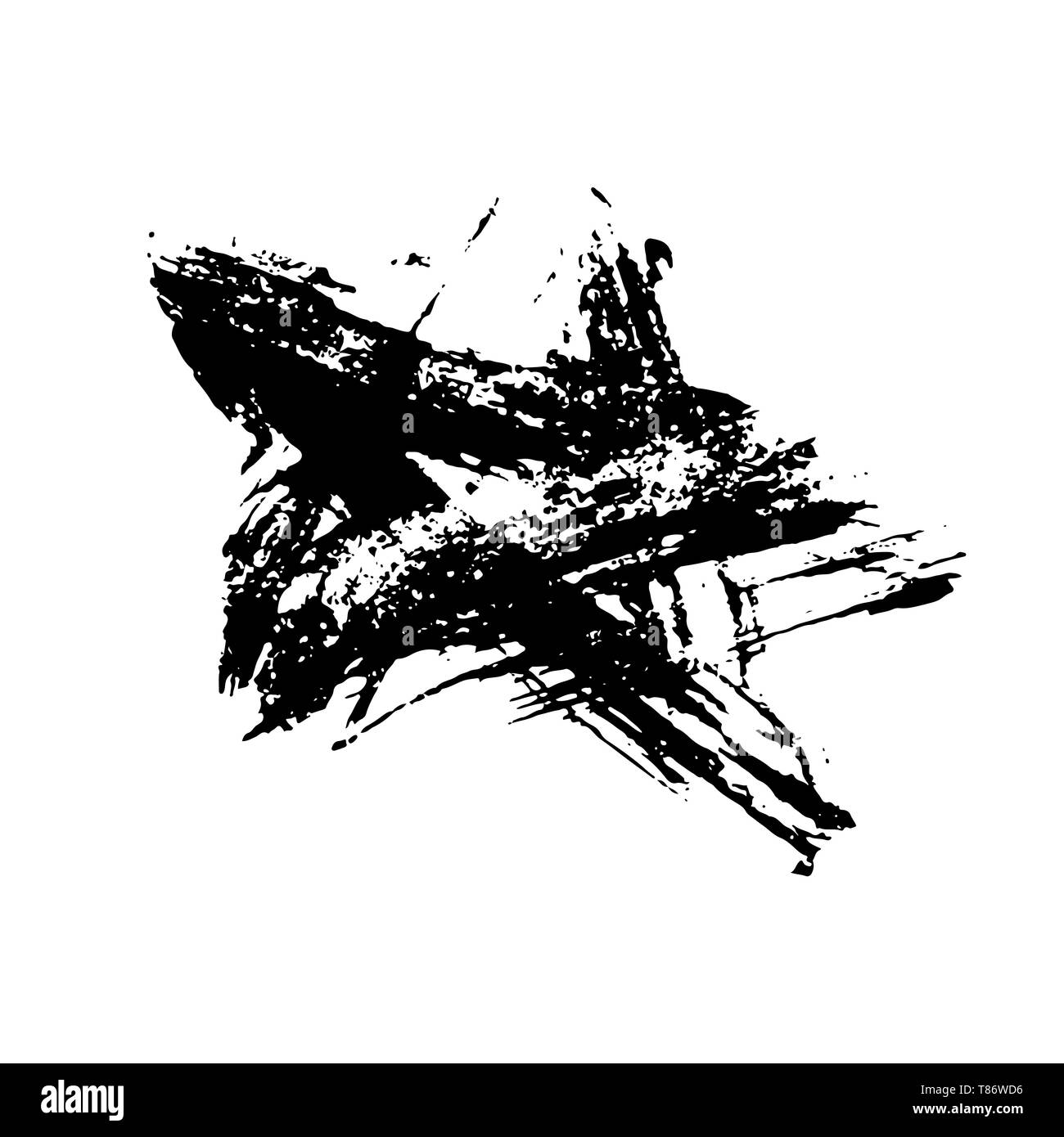 Ink vector brush stroke star. Vector illustration. Grunge texture Stock ...