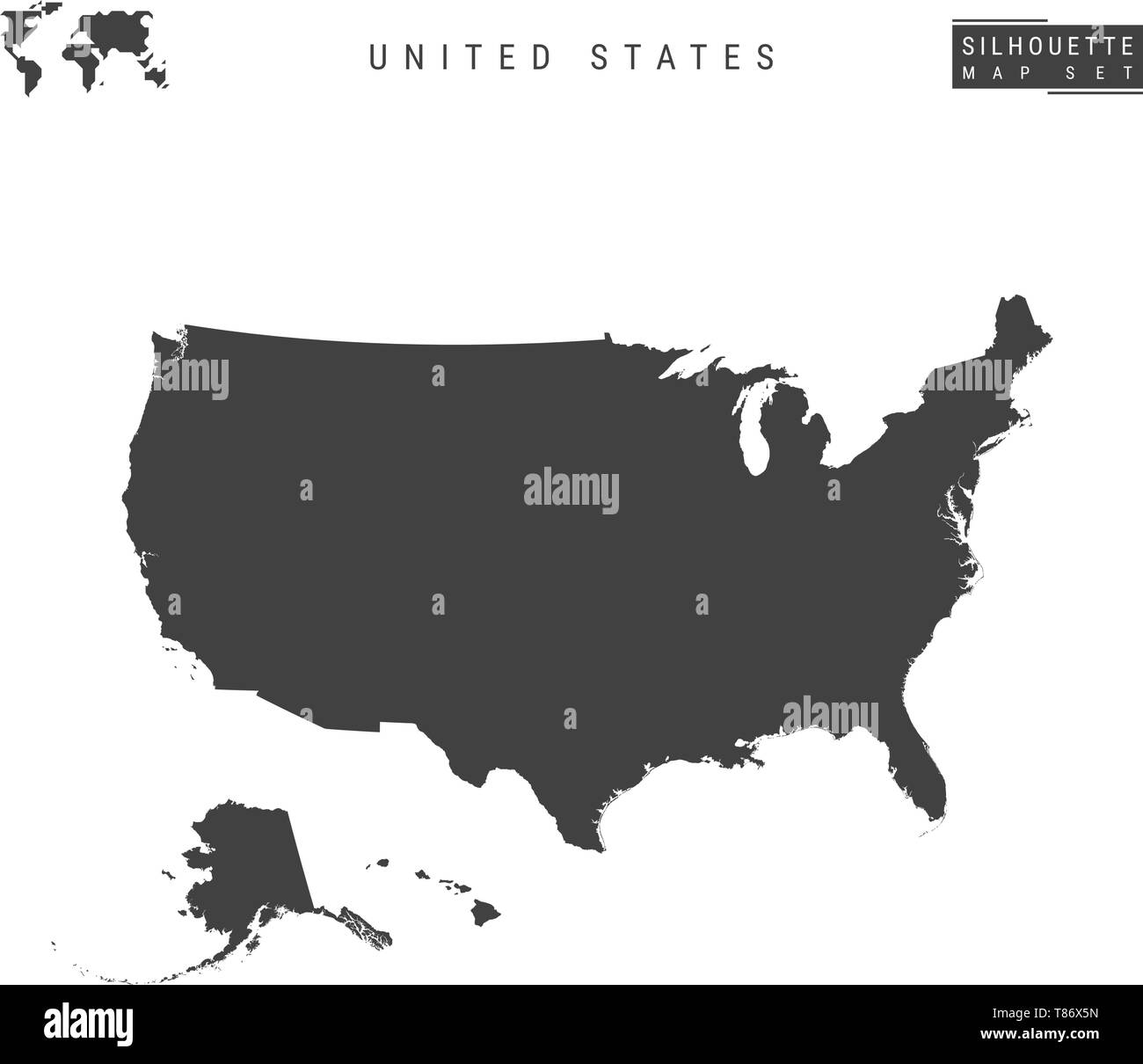 United States Blank Vector Map Isolated on White Background. High ...