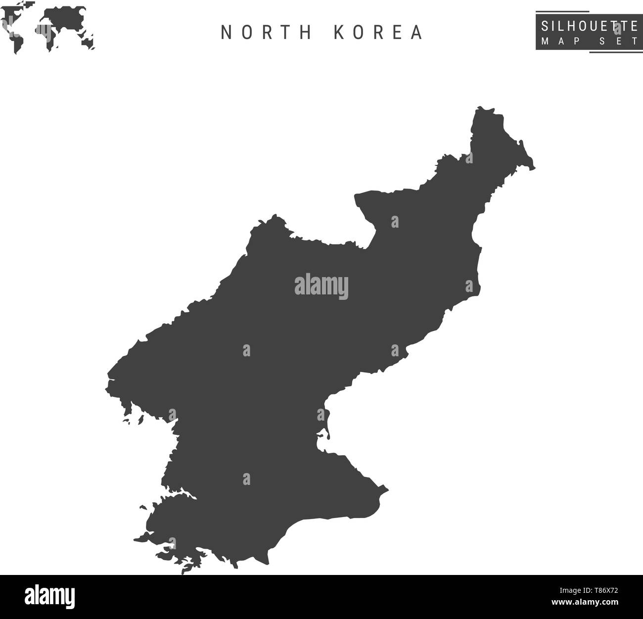 North Korea Blank Vector Map Isolated On White Background High