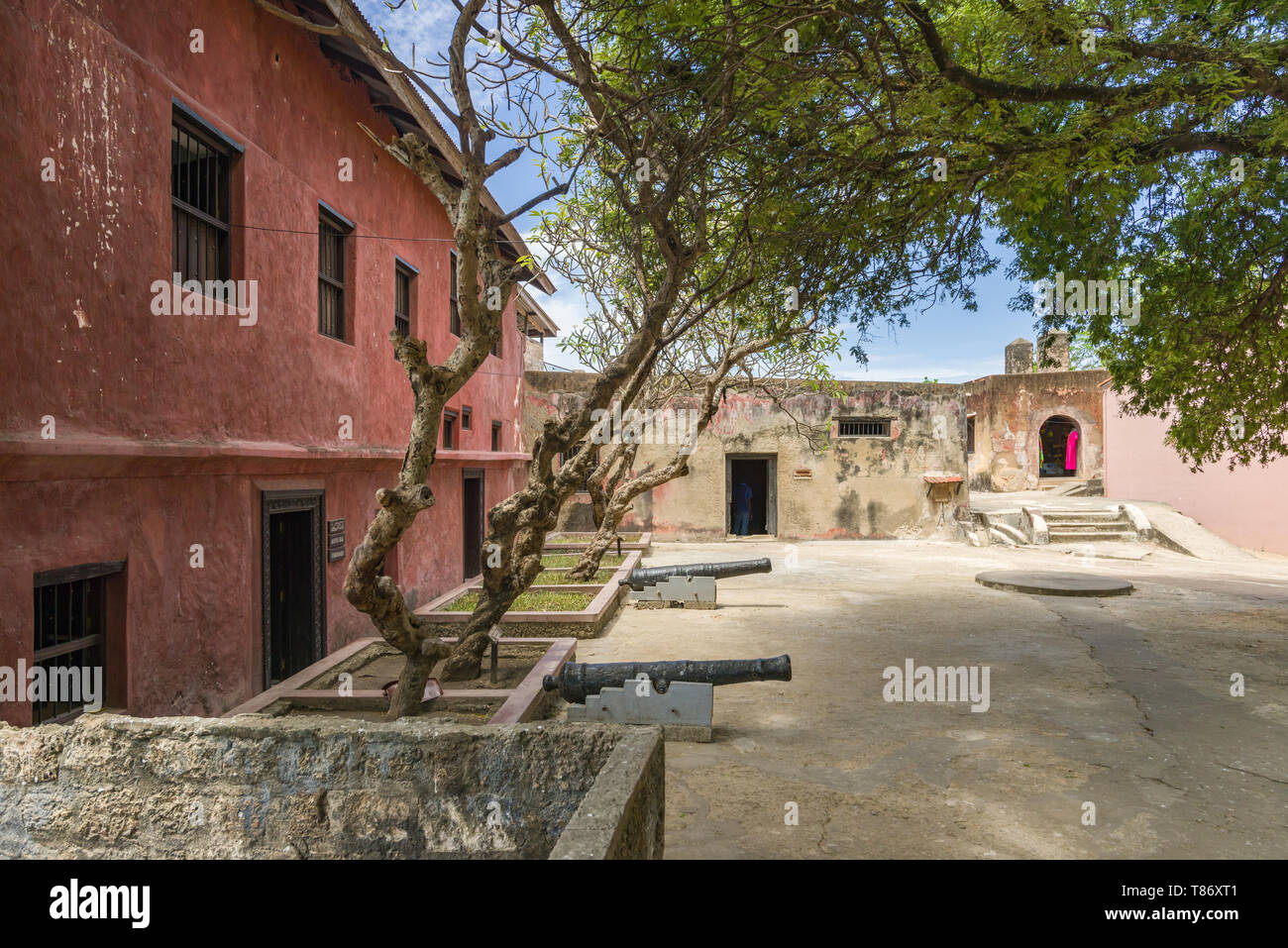The interior courtyard of Fort Jesus, a 16th century Portuguese coastal ...