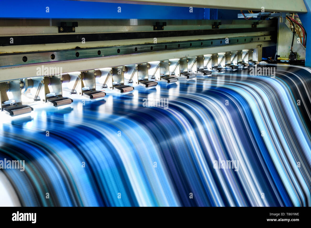 Large inkjet printer working multicolor cmyk on vinyl banner Stock ...