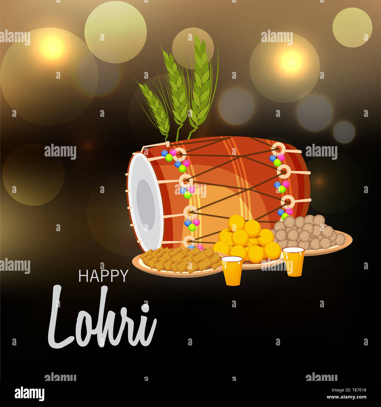 Vector illustration of a Background for Happy Lohri holiday Template ...