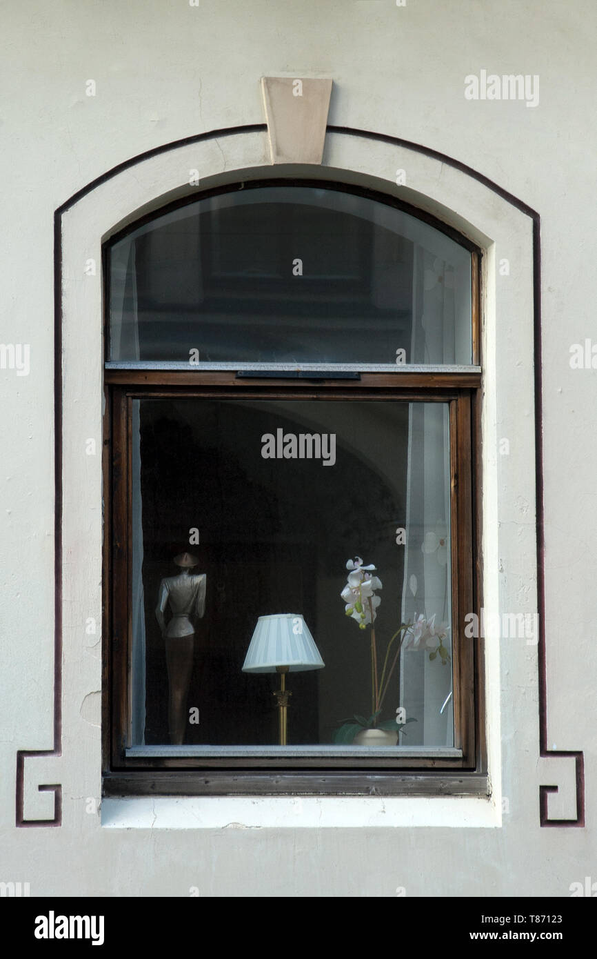 Alesund Norway, traditional nordic window decoration Stock Photo - Alamy