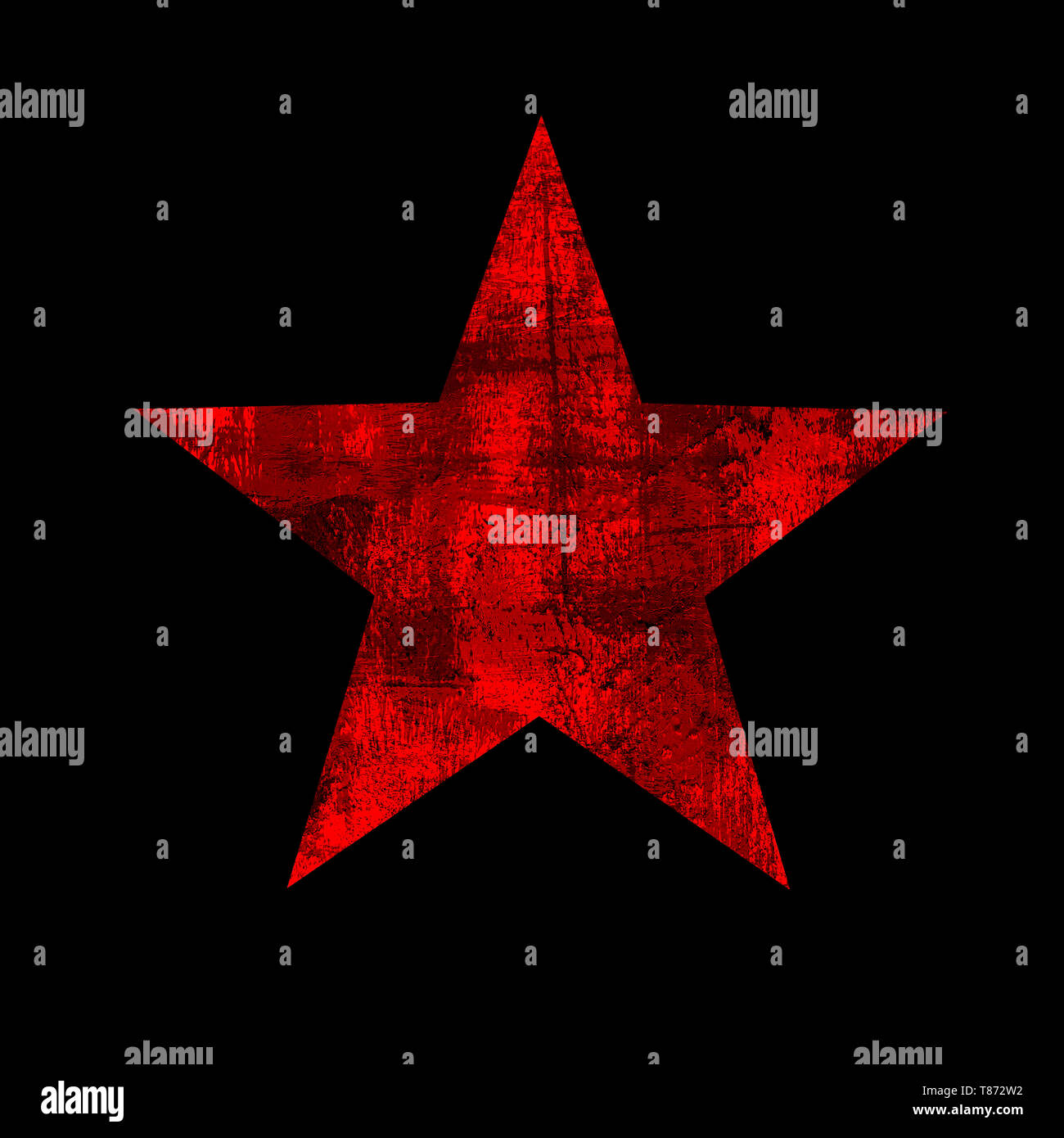 Abstract red grunge star on a black background Stock Photo - Alamy