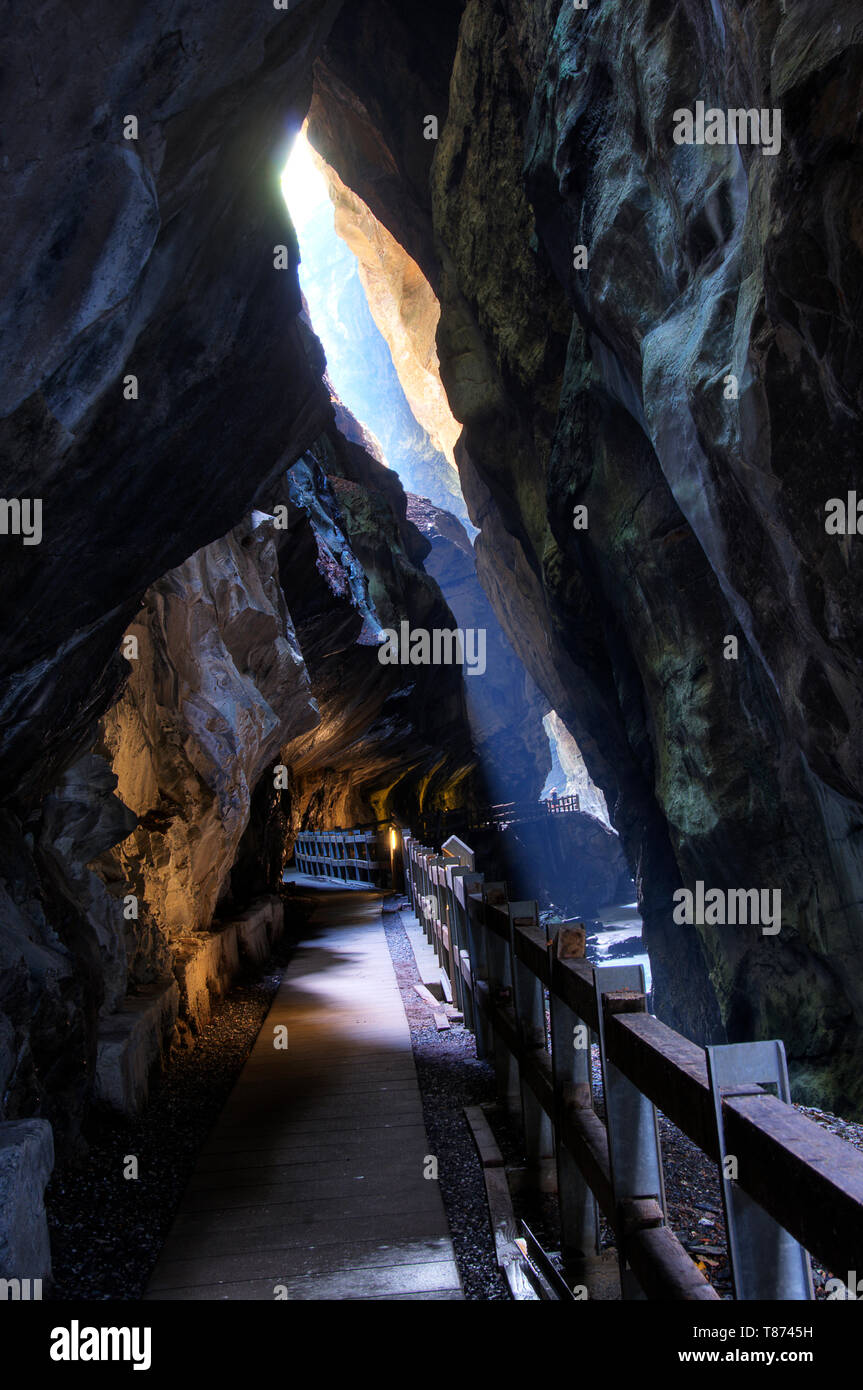 The Tamina Gorge in Bad Ragaz, site of Paracelsus' original thermal spa ...