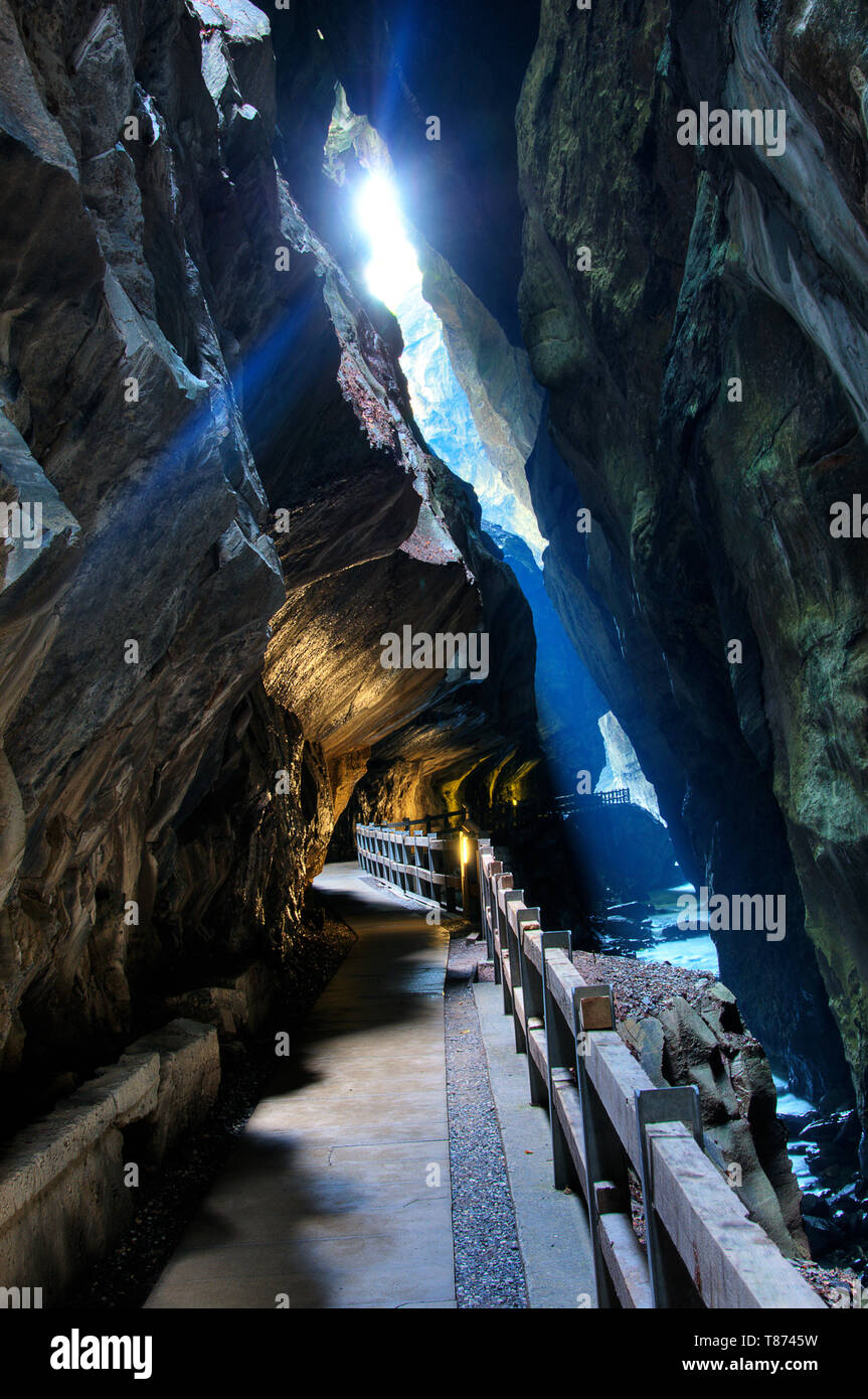 The Tamina Gorge in Bad Ragaz, site of Paracelsus' original thermal spa ...