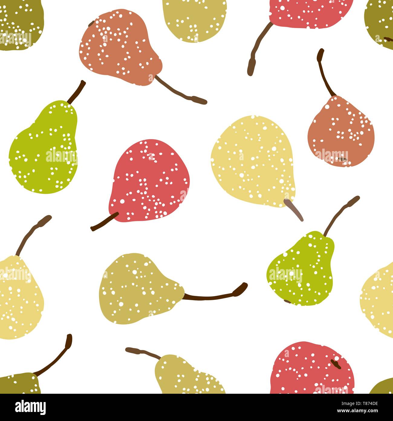 Colorful pear pattern. Summer harvest background. Seamless. Endless ...