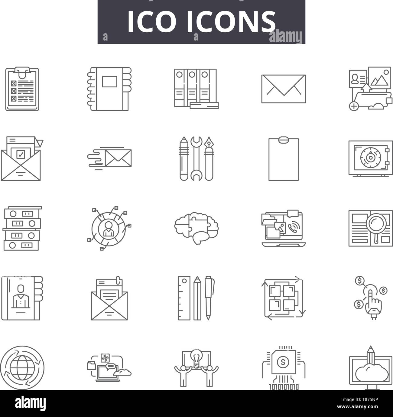 Ico concept line icons, signs, vector set, outline concept, linear ...