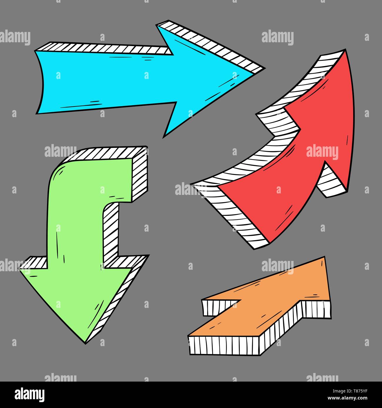 Cartoon arrows hi-res stock photography and images - Alamy