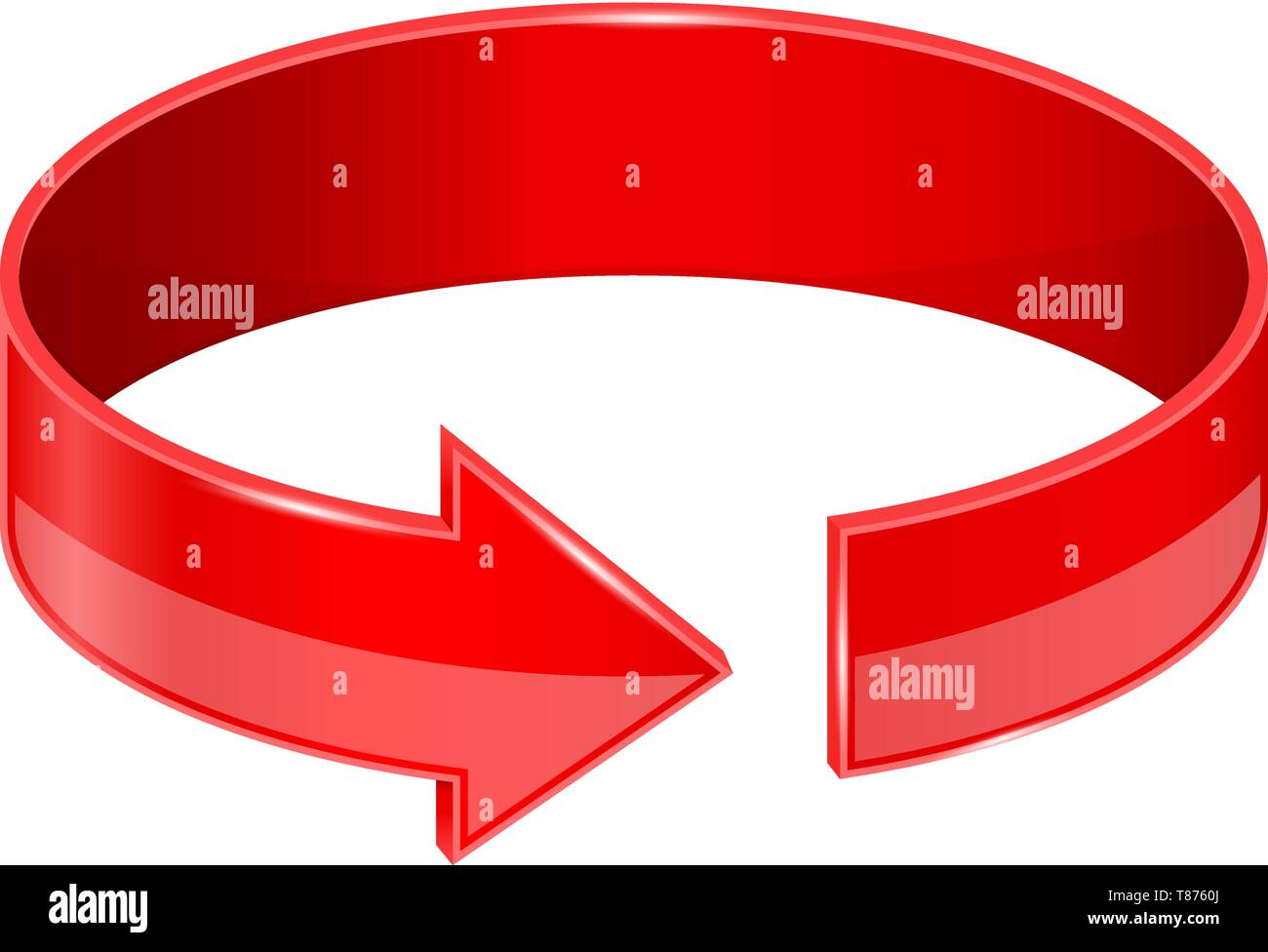 Circular red arrow Stock Vector Image & Art - Alamy