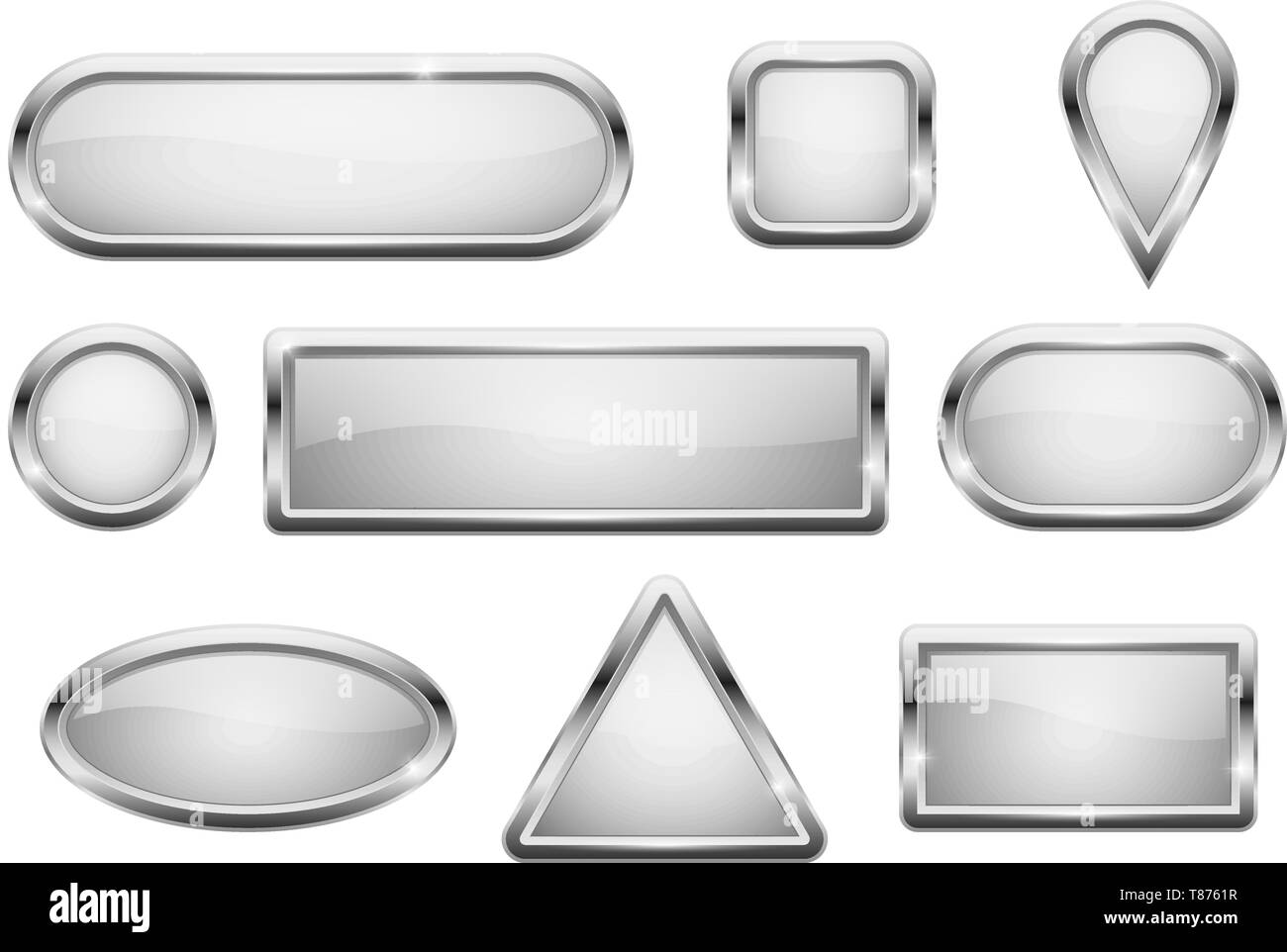 Metallic metal button triangle hi-res stock photography and images - Alamy