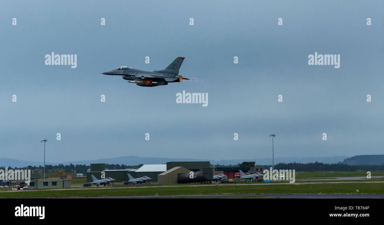 United Kingdom Royal Air Force Squadron Leader Steven Durcan, a test ...