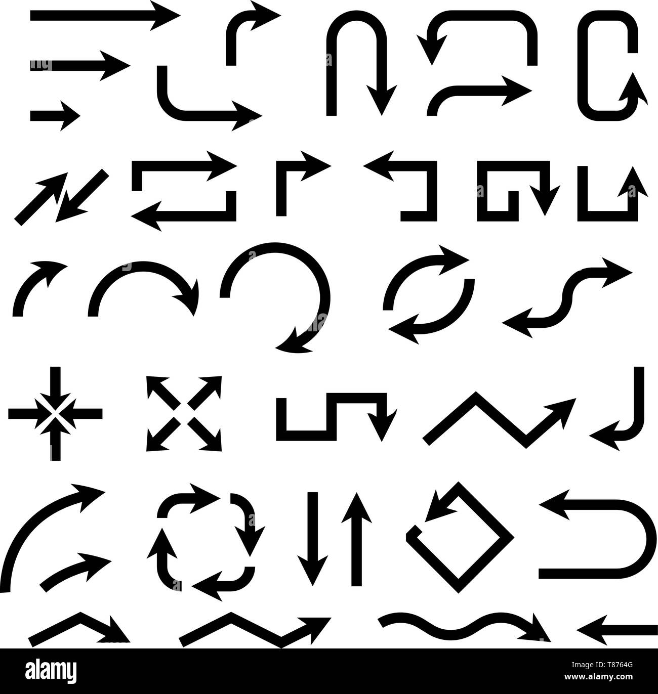 Black bold arrows. Set of symbols Stock Vector Image & Art - Alamy