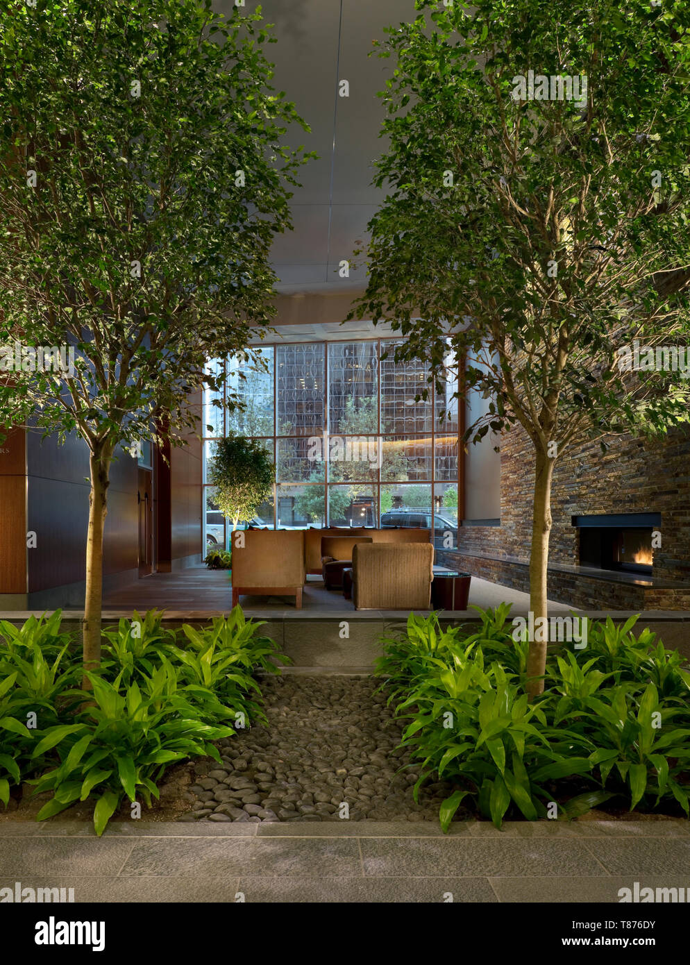 Waiting Area With Trees Stock Photo - Alamy