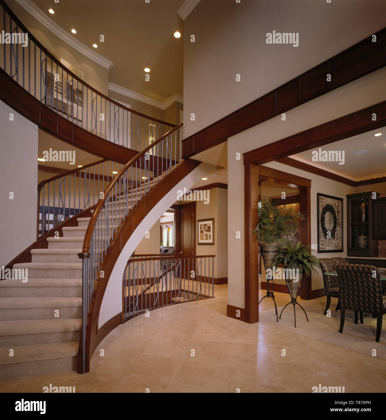 Modern Grand Double Staircase