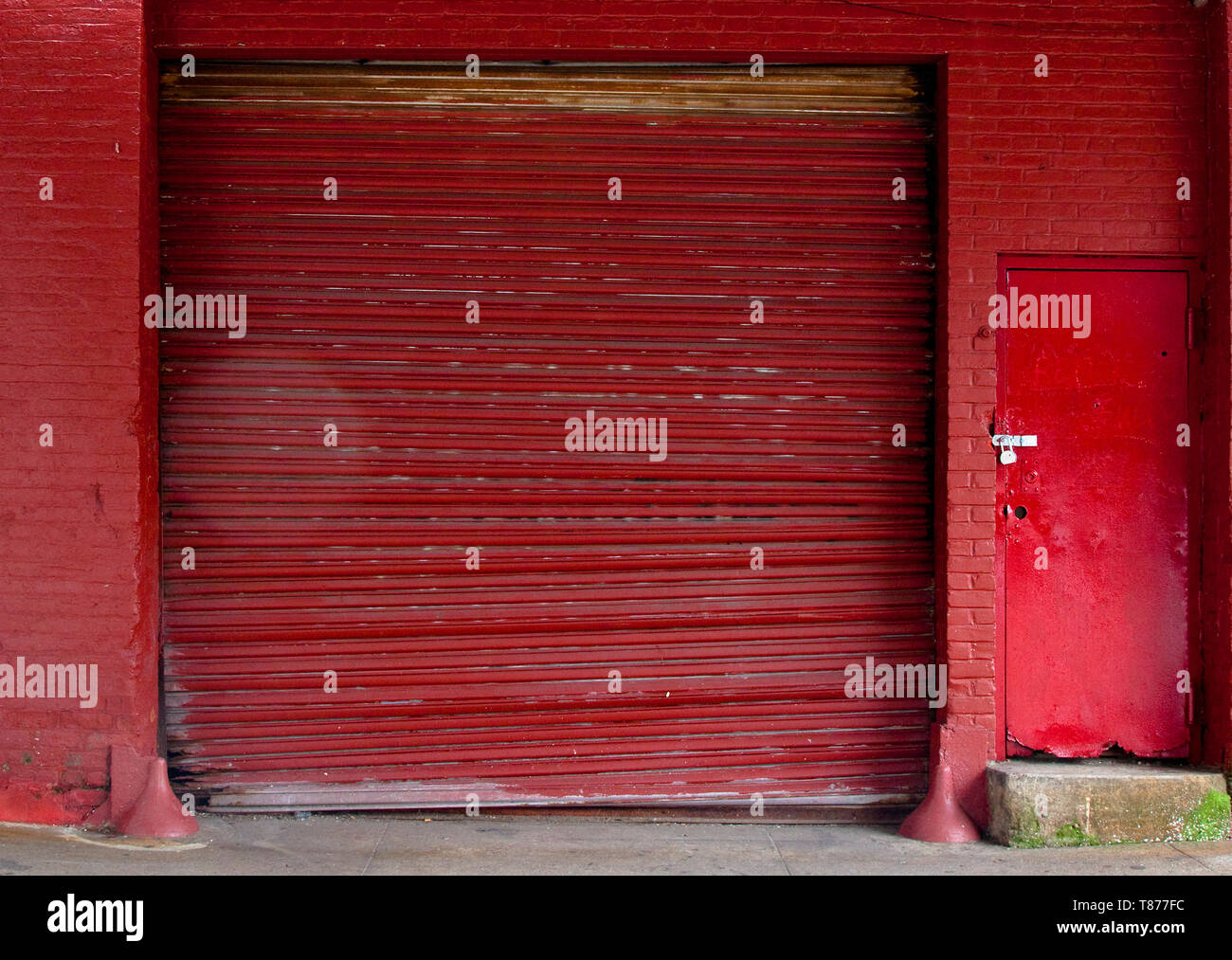 Red Loading Bay Door Stock Photo - Alamy