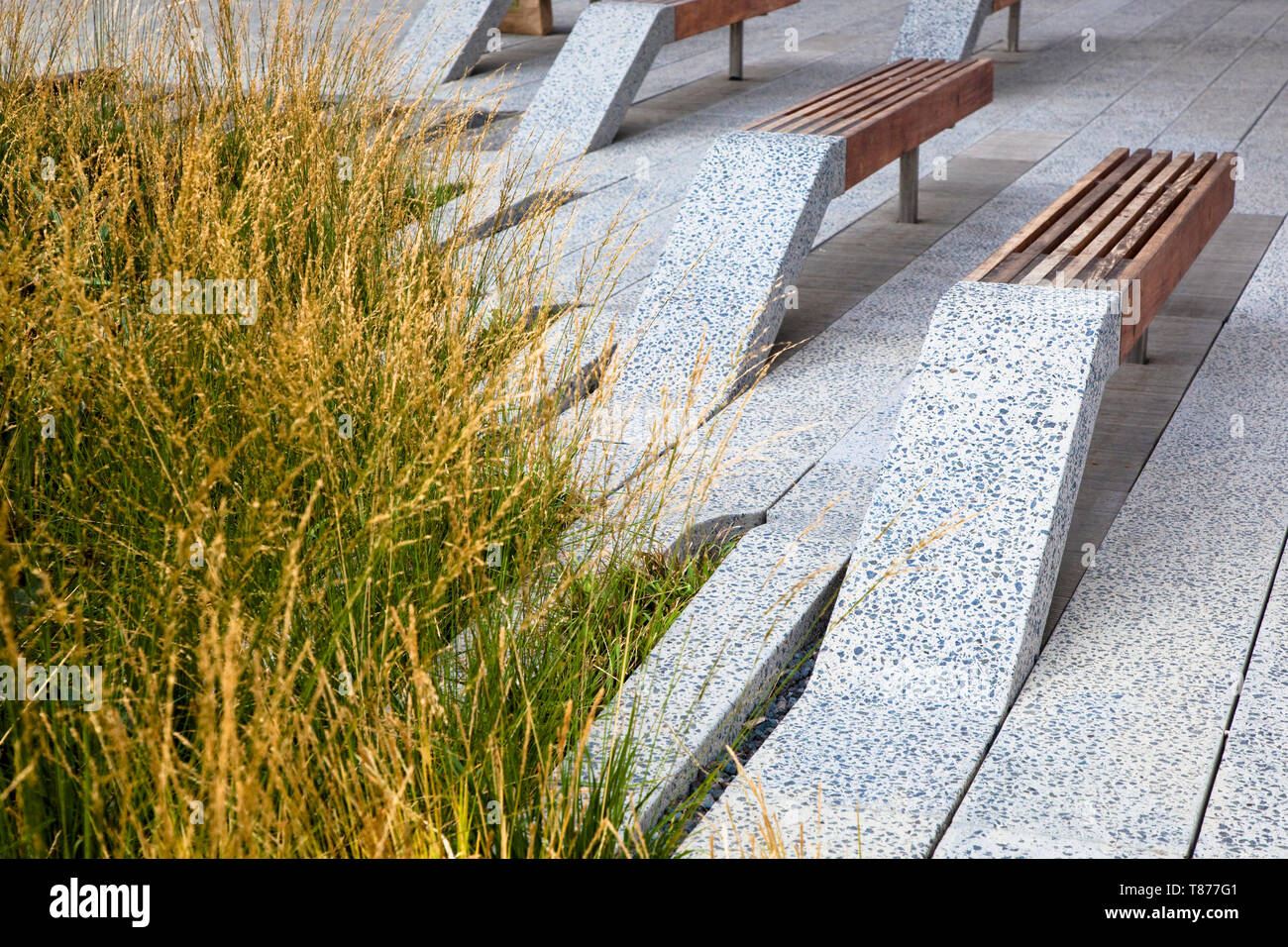Abstract Park Benches Stock Photo - Alamy