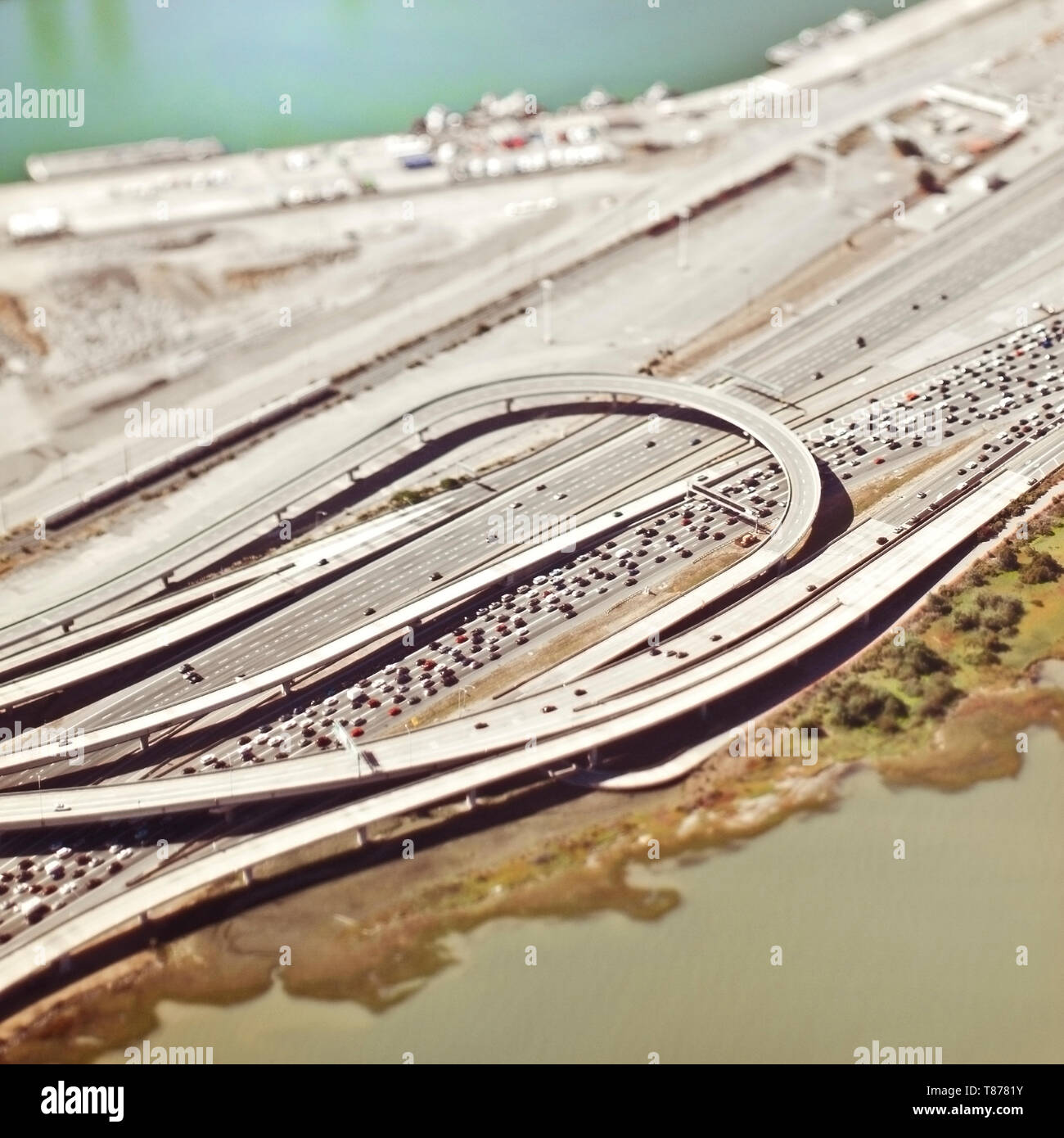 Aerial View of Freeway Traffic Stock Photo - Alamy