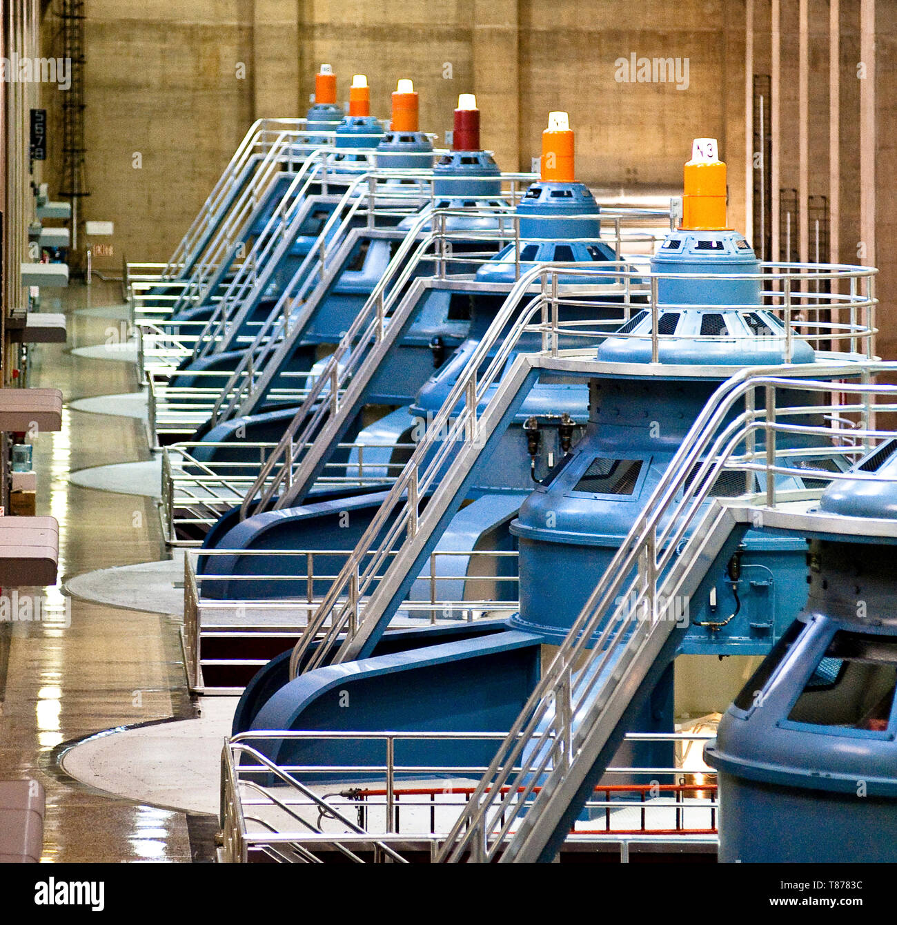 Row of Large Turbines Stock Photo - Alamy