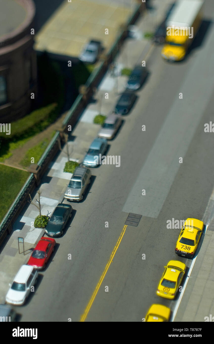 Overhead View of Cars Parked on Street Stock Photo - Alamy