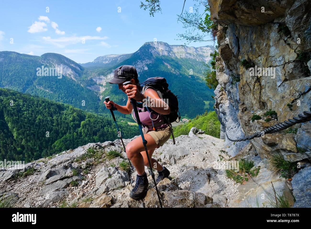 France, Haute Savoie, Thorens-Glières, Pas du Roc stairs Stock Photo ...