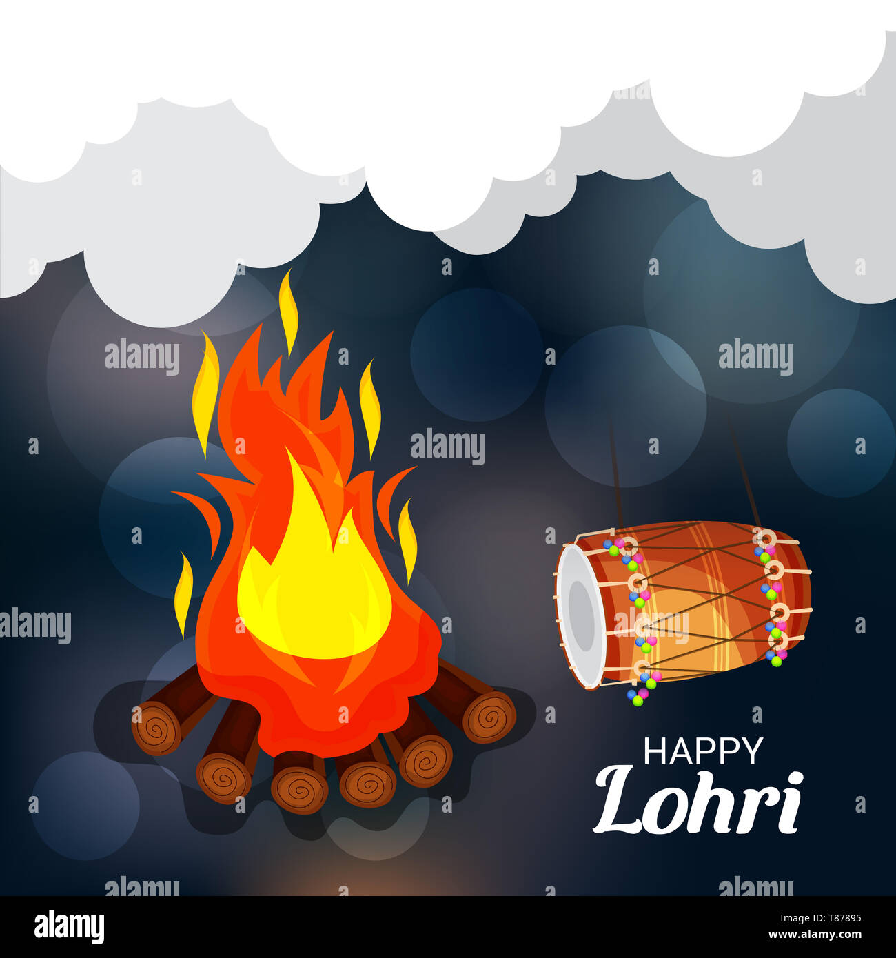 Vector illustration of a Background for Happy Lohri holiday Template ...