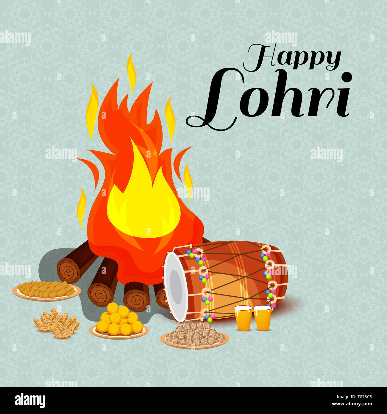Vector illustration of a Background for Happy Lohri holiday Template ...