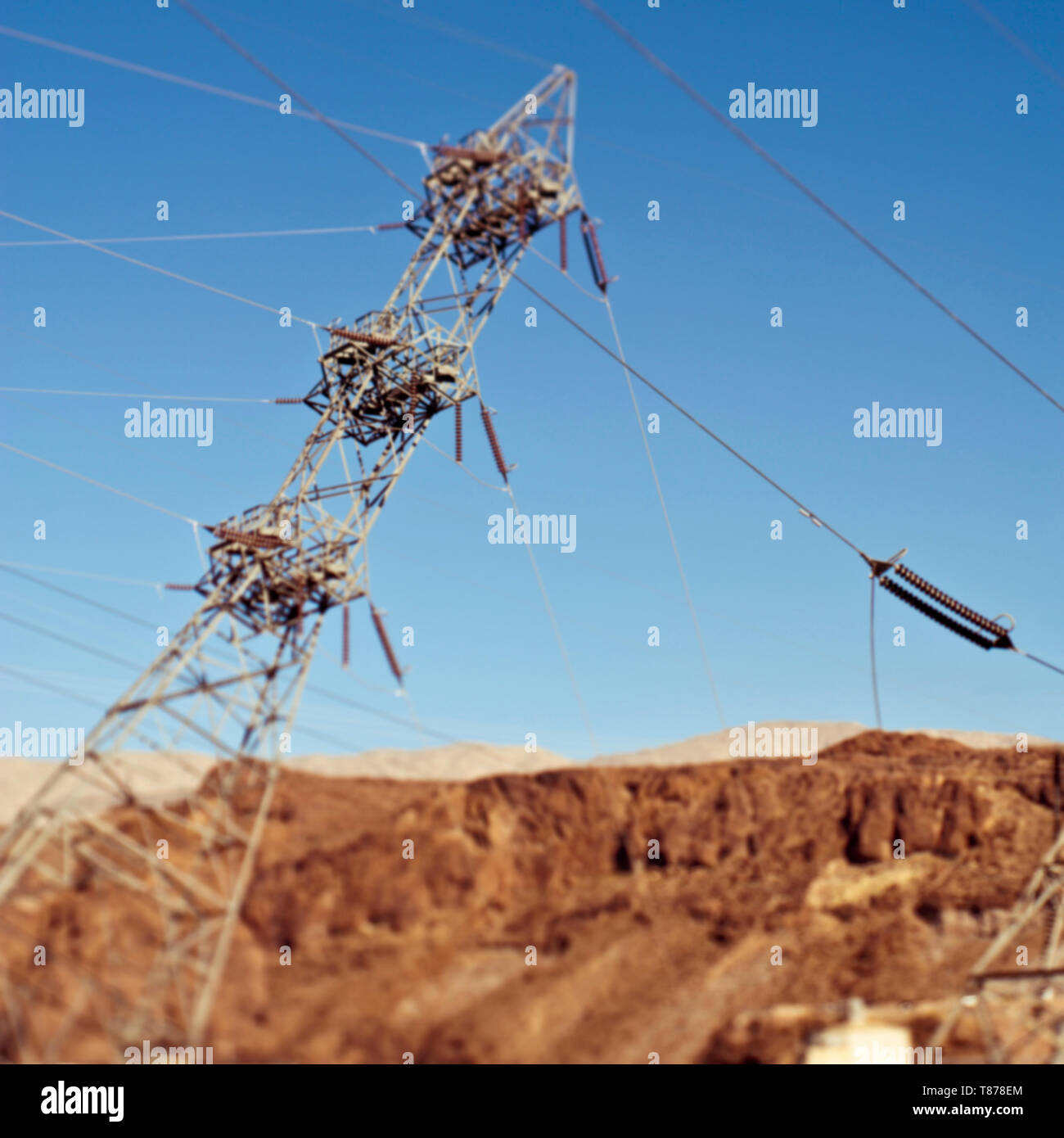 Tipping Pylon in the Desert Stock Photo - Alamy