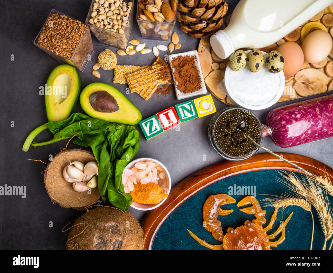 Foods High in Zinc as fish, shrimps, beef, cheese, spinach, cocoa ...