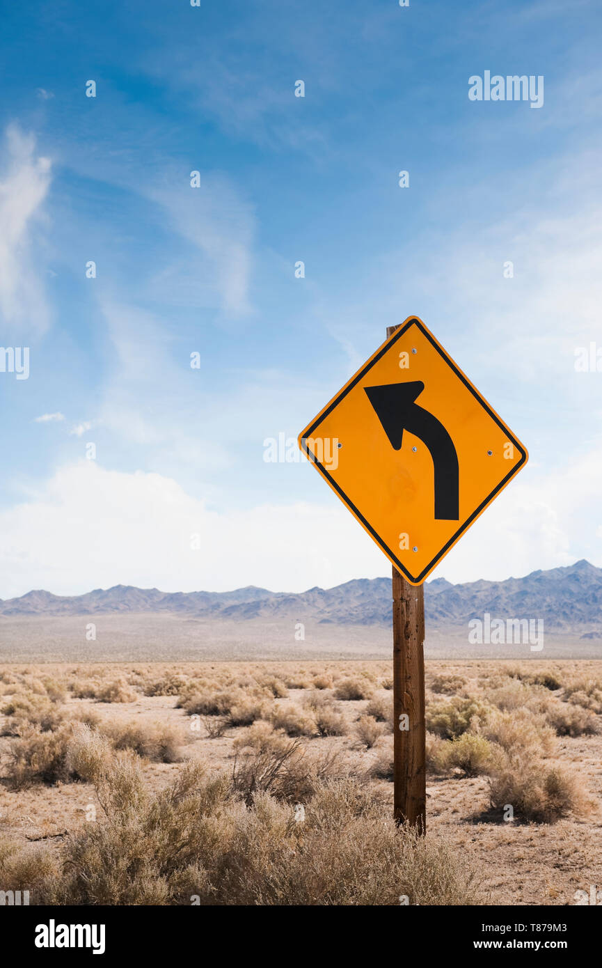 Road Sign in the Desert Stock Photo - Alamy