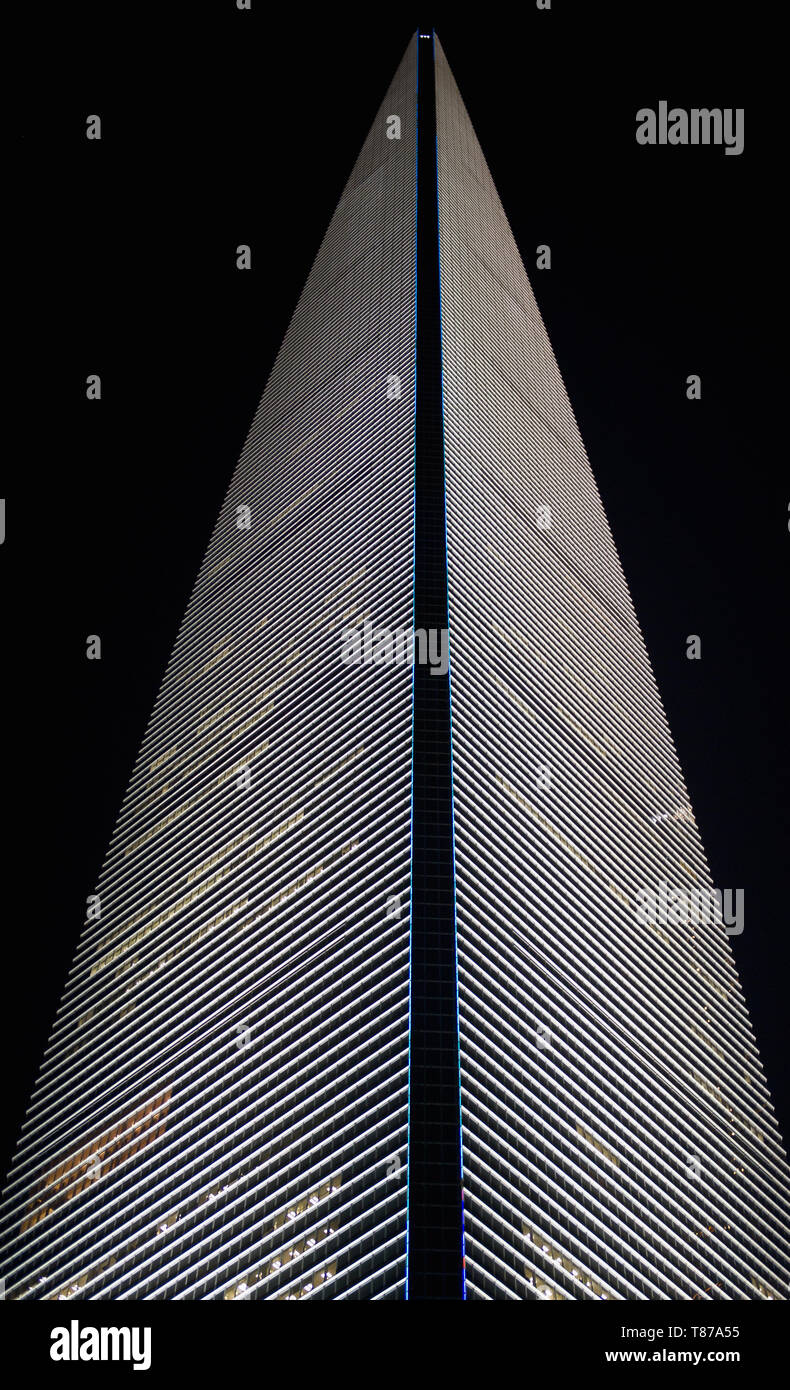 Skyscraper Building at Night Stock Photo - Alamy