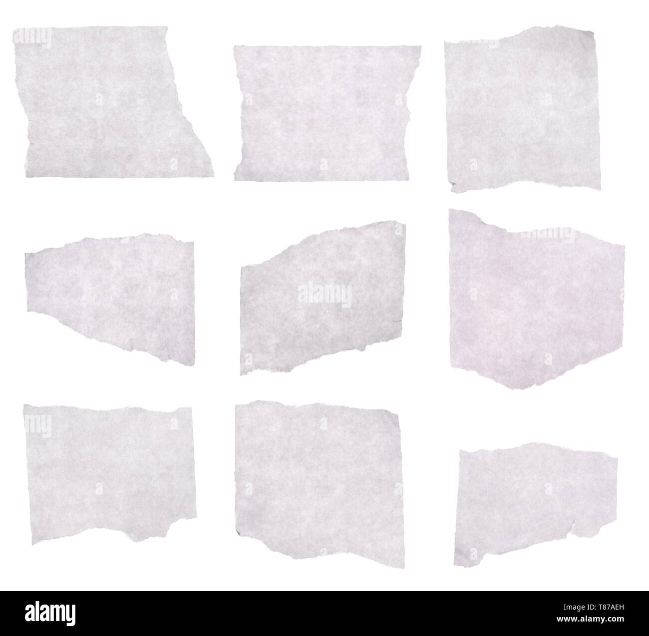 Pieces of paper isolated on white background Stock Photo - Alamy
