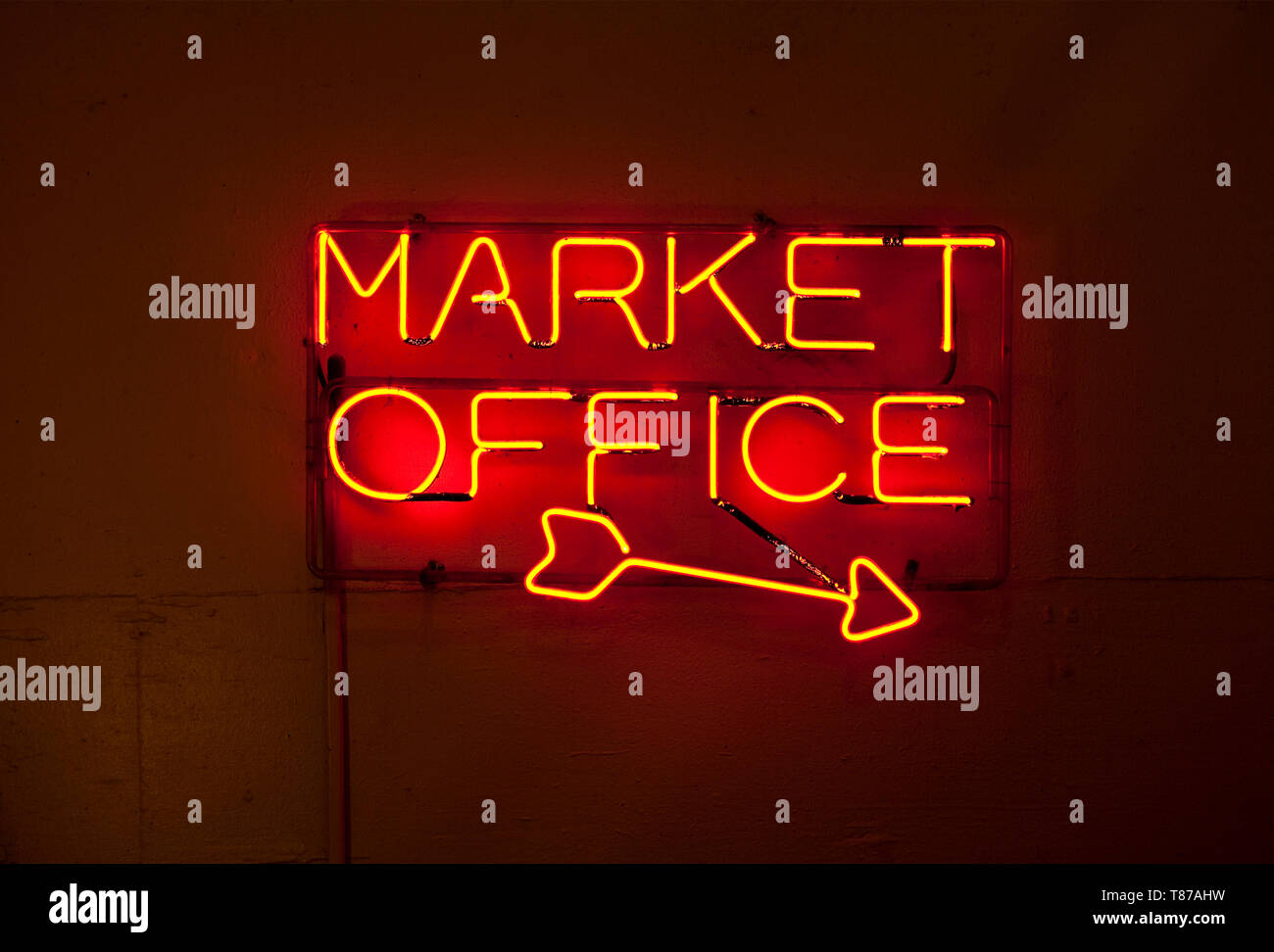 Neon Sign, Pike Place Market, Seattle, Washington Stock Photo - Alamy