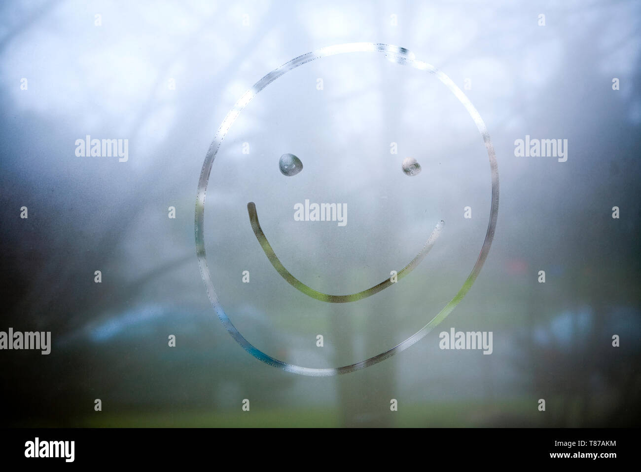 Smiley Face on Window, Seattle, Washington Stock Photo - Alamy